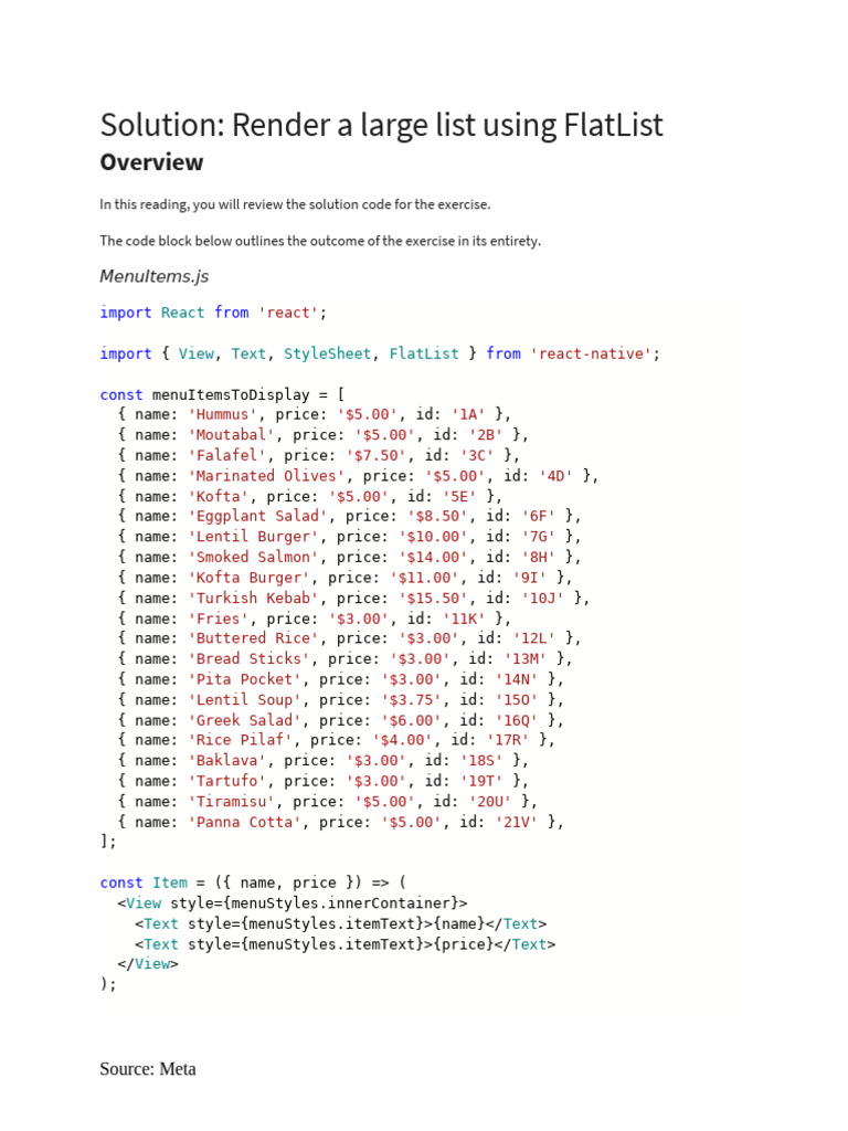 8-Render A Large List Using FlatList | PDF | Turkish Cuisine | Mediterranean Cuisine