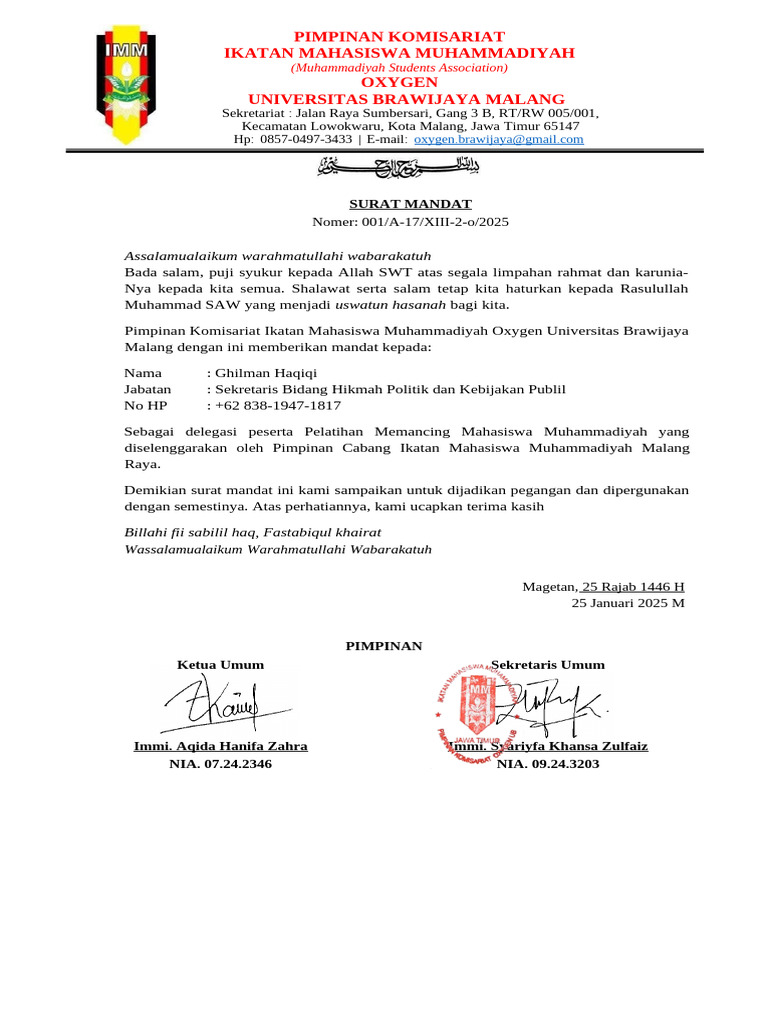 Surat Mandat | PDF
