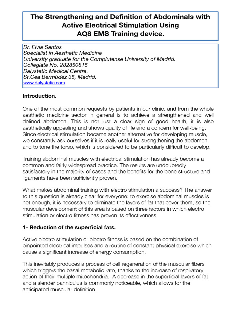 The Strengthening and Definition of Abdominals with Active Electrical ...