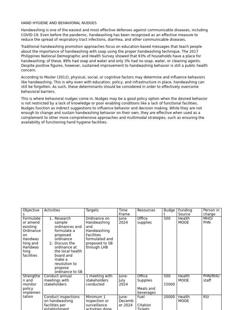 Comprehensive Plan On Handwashing | PDF | Hand Washing | Infection