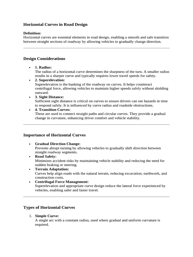 Horizontal Curves-Introduction | PDF
