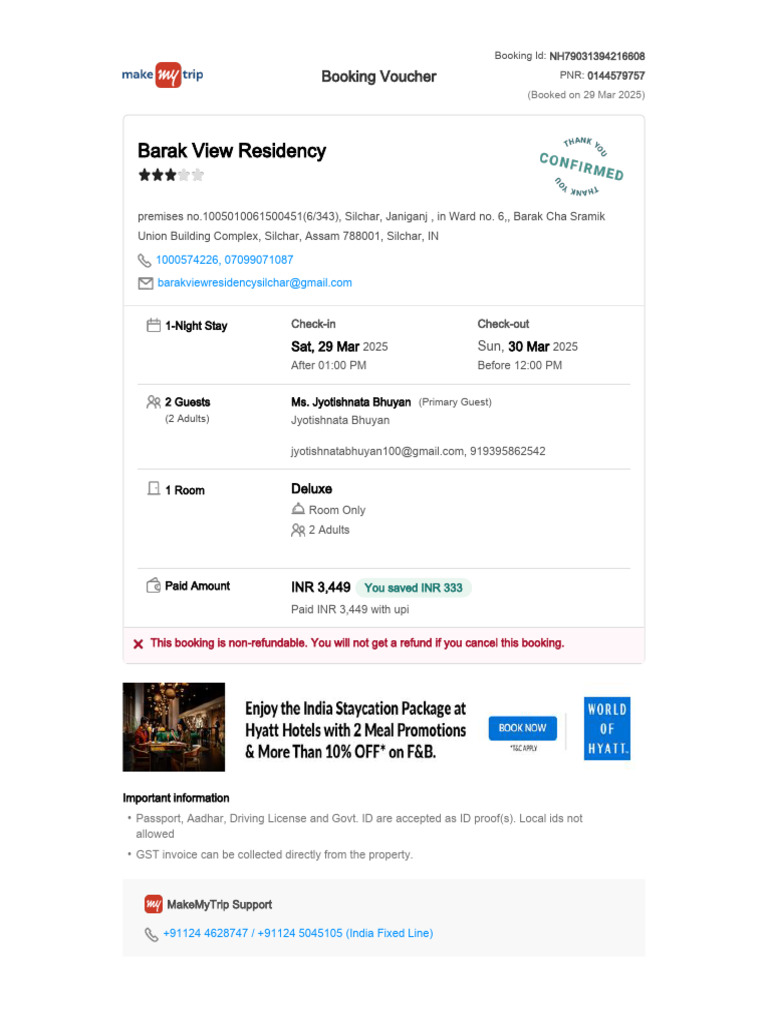 Booking Confirmation Voucher-4 | PDF