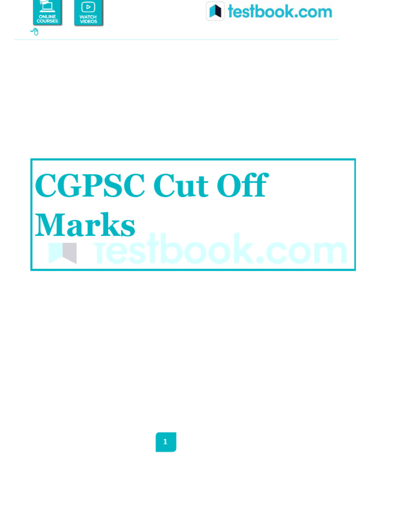 CGPSC 2020 Cut Off Marks Overview | PDF | Educational Stages ...