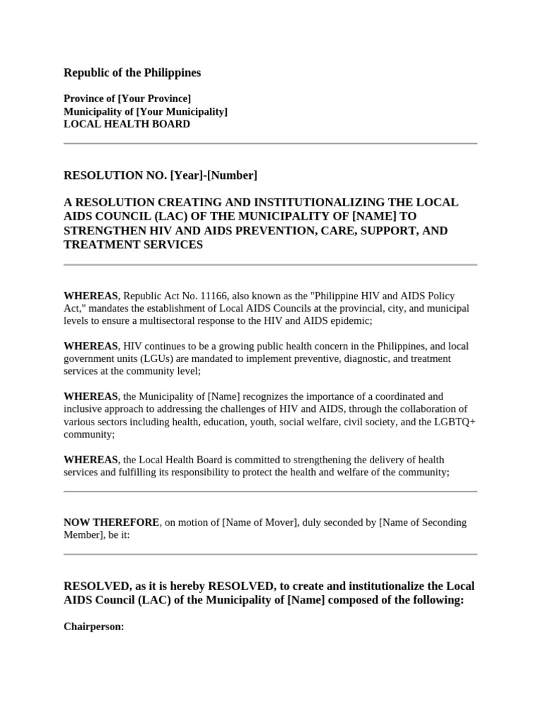 Institutionalizing Local AIDS Council | PDF