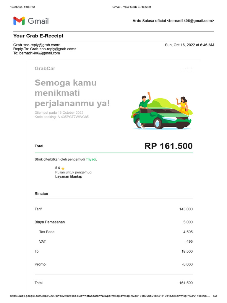 Gmail - Your Grab E-Receipt | PDF