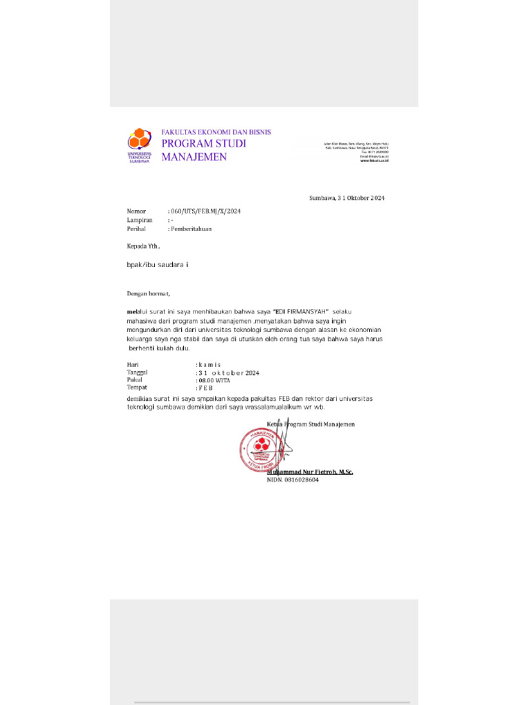 Surat Dokumen | PDF