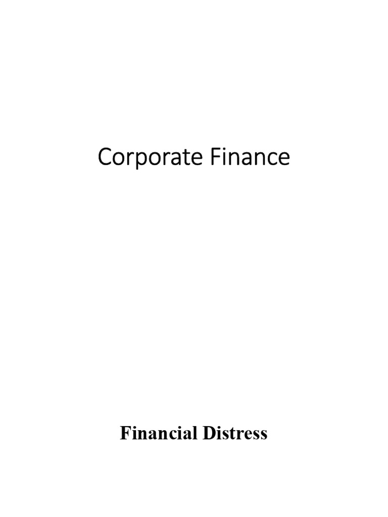 Additional Material For Financial Distress | PDF | Debt | Equity (Finance)