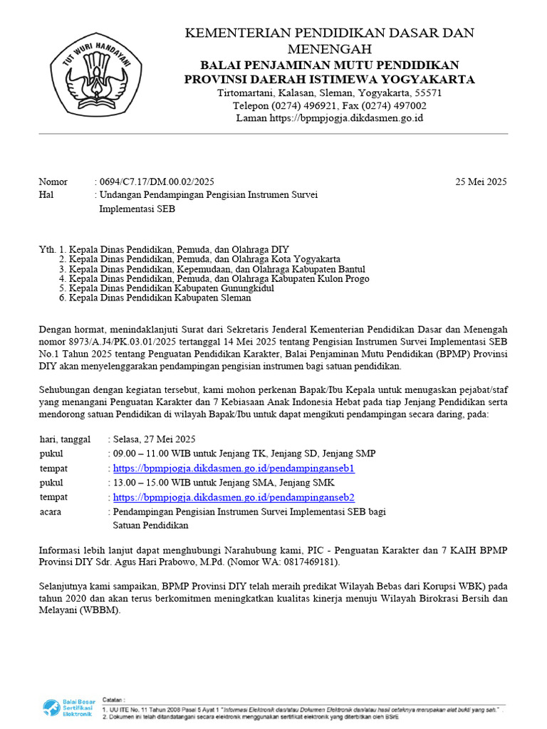 Pendampingan Pengisian SEB | PDF