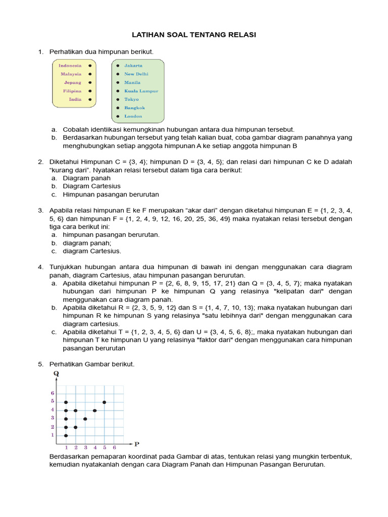 Latihan Soal Tentang Relasi | PDF