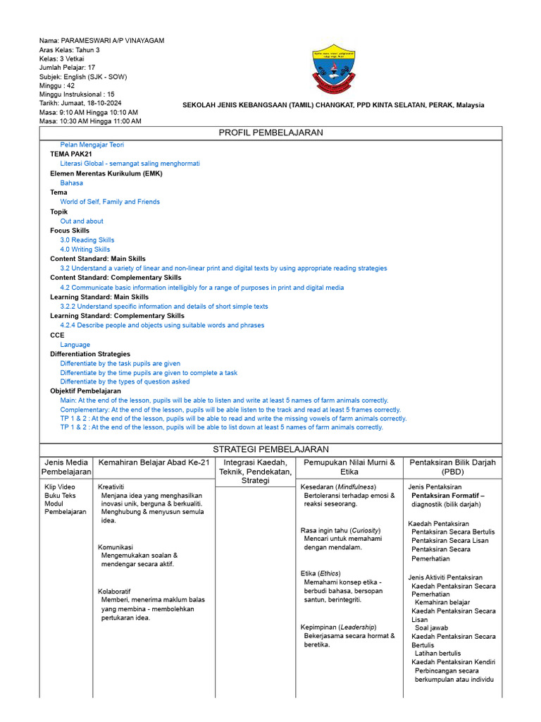 RPH PLAN 3 VETKAI NEW | PDF | Linguistics | Human Communication