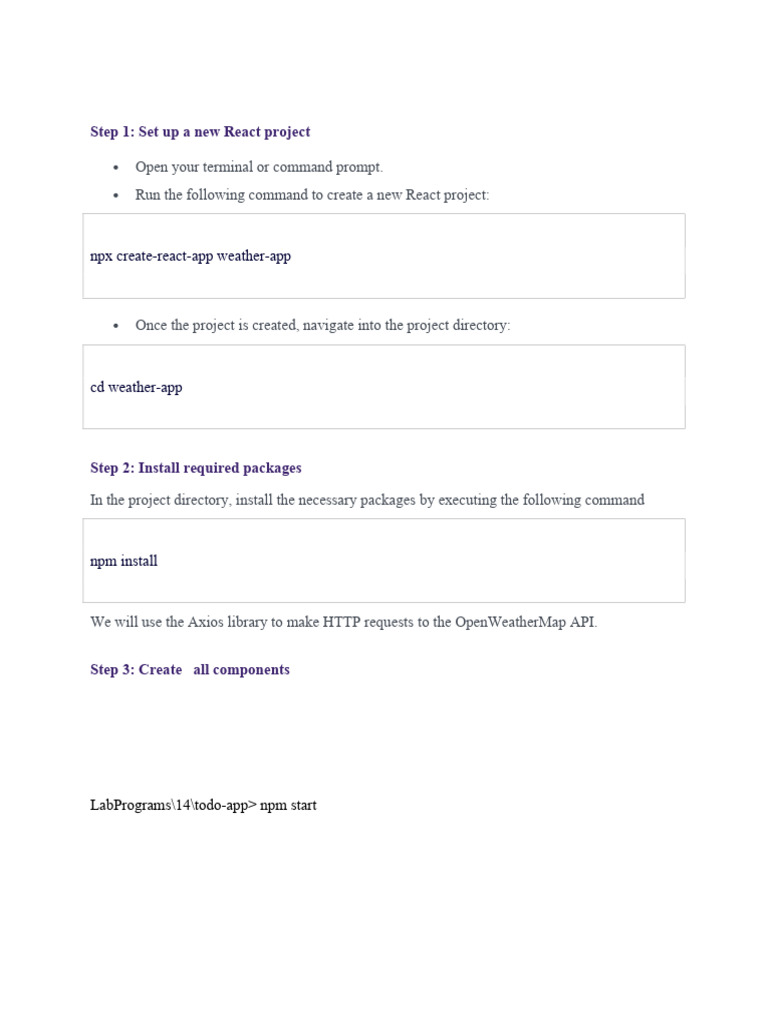 Create A TODO Application in React With Necessary Components and Deploy It Into Github. | PDF ...