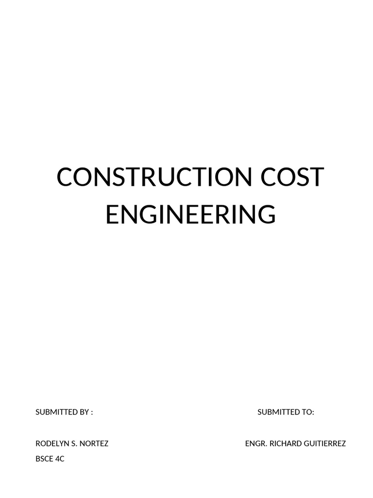 Construction Cost Engineering | PDF