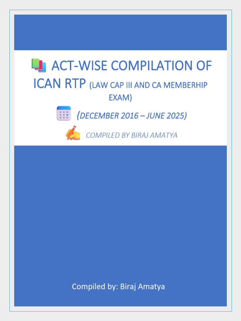 RTP Act Wise Compilation - ICAN | PDF | Insider Trading | Securities (Finance)