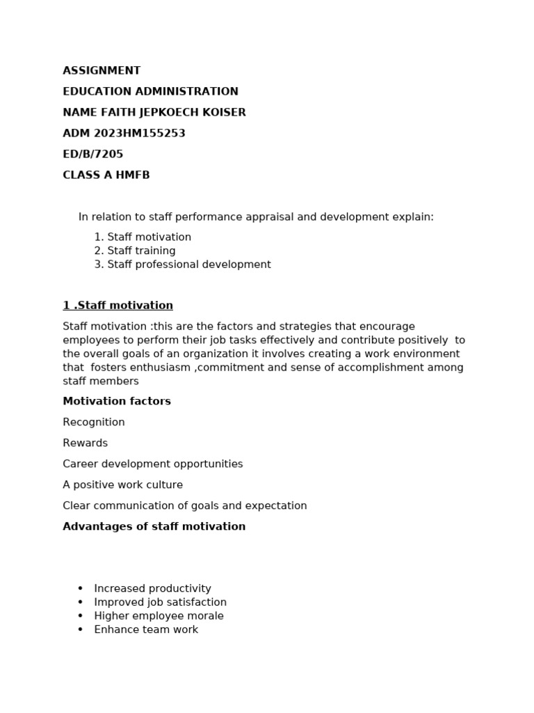 Staff Performance Appraisal Strategies | PDF | Performance Appraisal ...