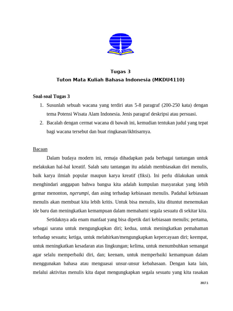 Tugas 3 Bhs Indonesia | PDF