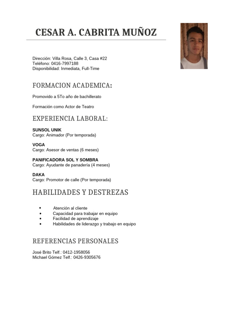 curriculum cesar cabrita | PDF