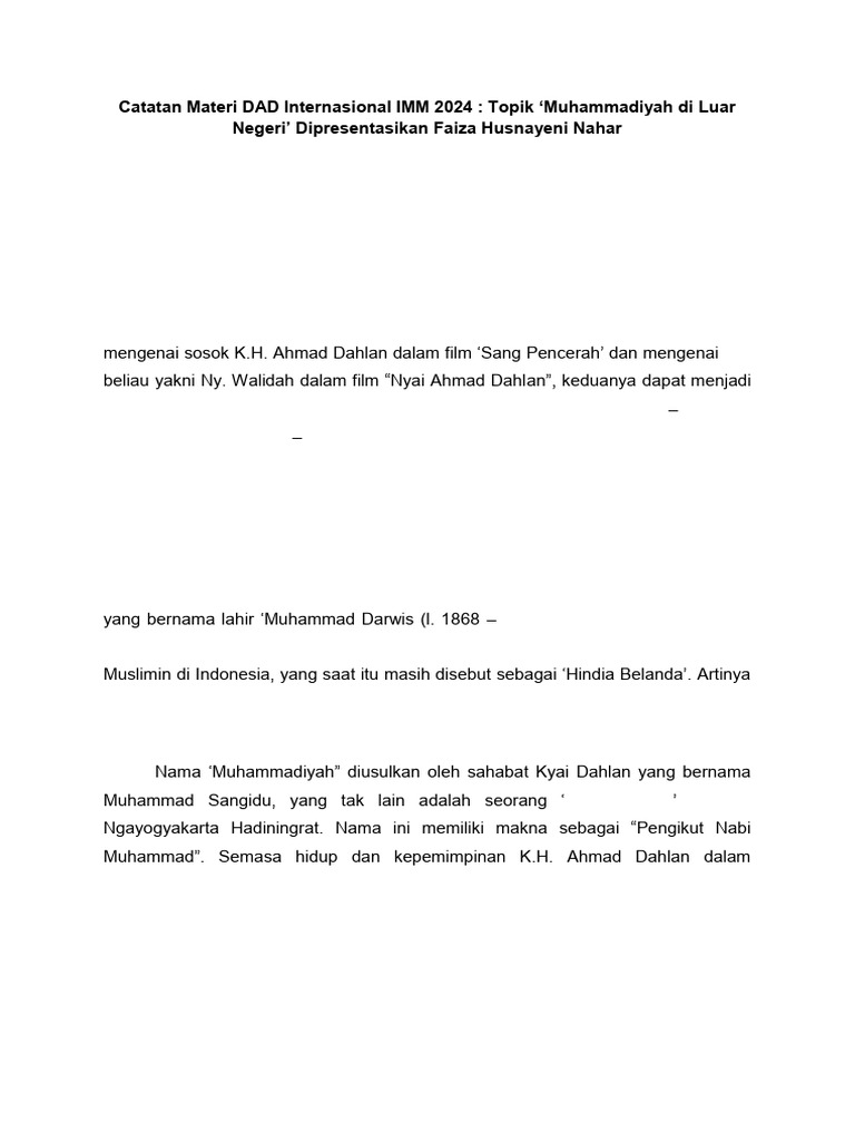 2 Catatan Materi DAD Internasional IMM 2024 - 063950 | PDF