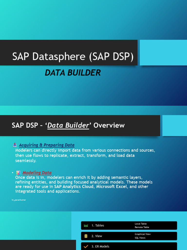 SAP Datasphere Data Builder | PDF | Data | Automation