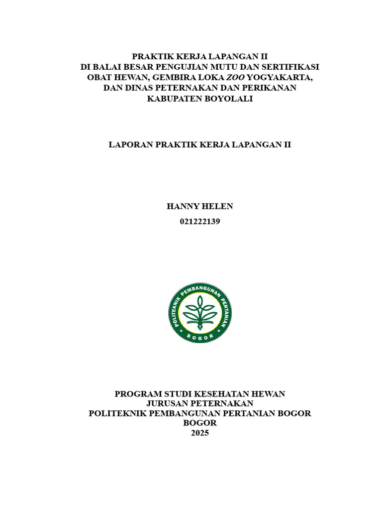 Laporan Pkl II Hanny Helenn Revisi 2 | PDF