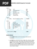 Dishwashing Liquid Formula and Procedure | PDF
