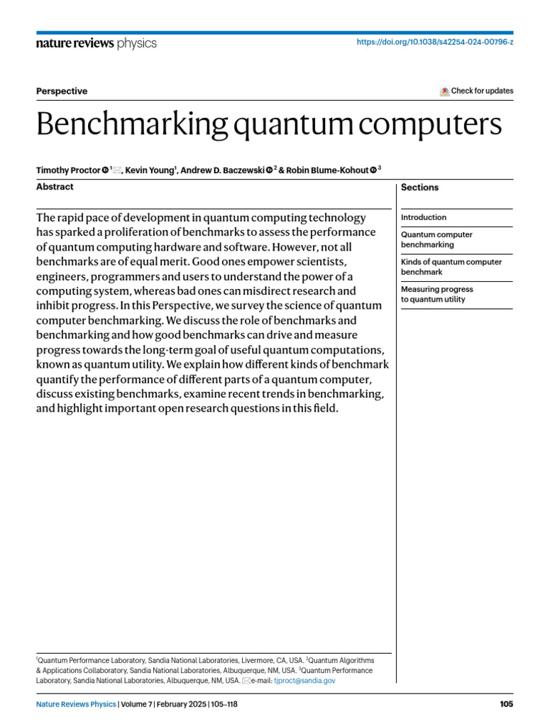 1Review-Benchmarking Quantum Computers | PDF | Quantum Computing | Computing