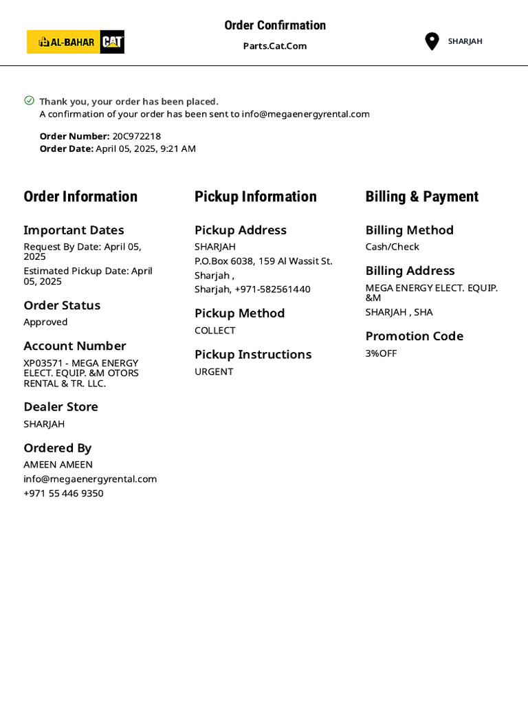 MOHAMED ABDULRAHMAN AL-BAHAR - Order Confirmation10 | PDF | Money