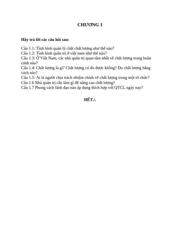 Bai Tap Chuong 1 | PDF