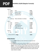 Dishwashing Liquid Formula and Procedure | PDF
