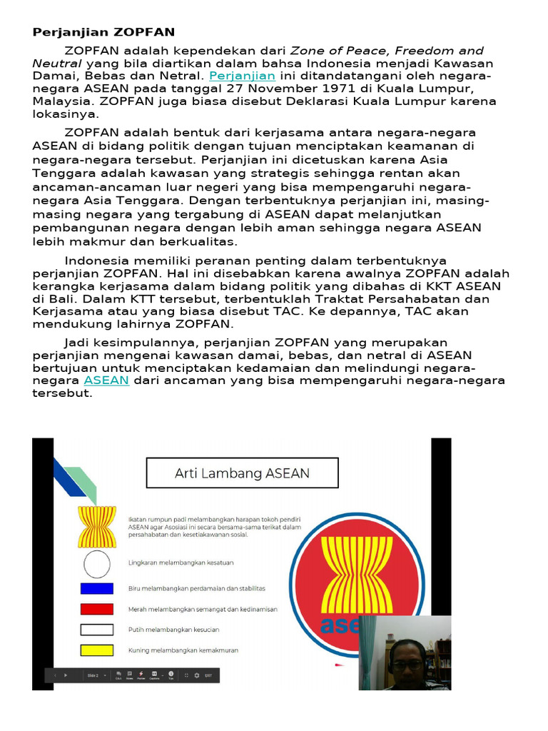 Perjanjian ZOPFAN | PDF