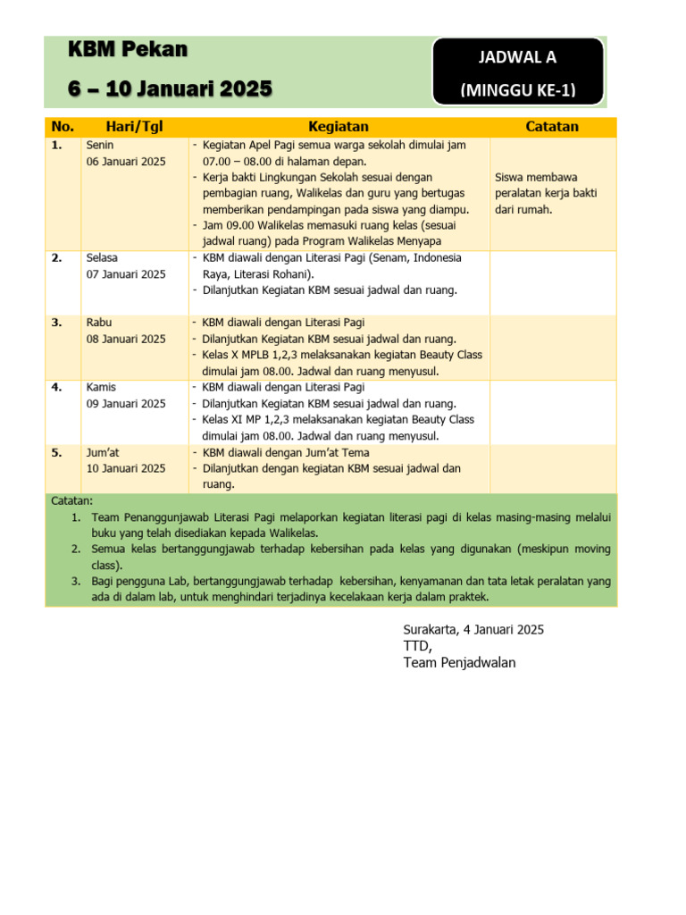 1 Info KBM 6-10 Jan | PDF