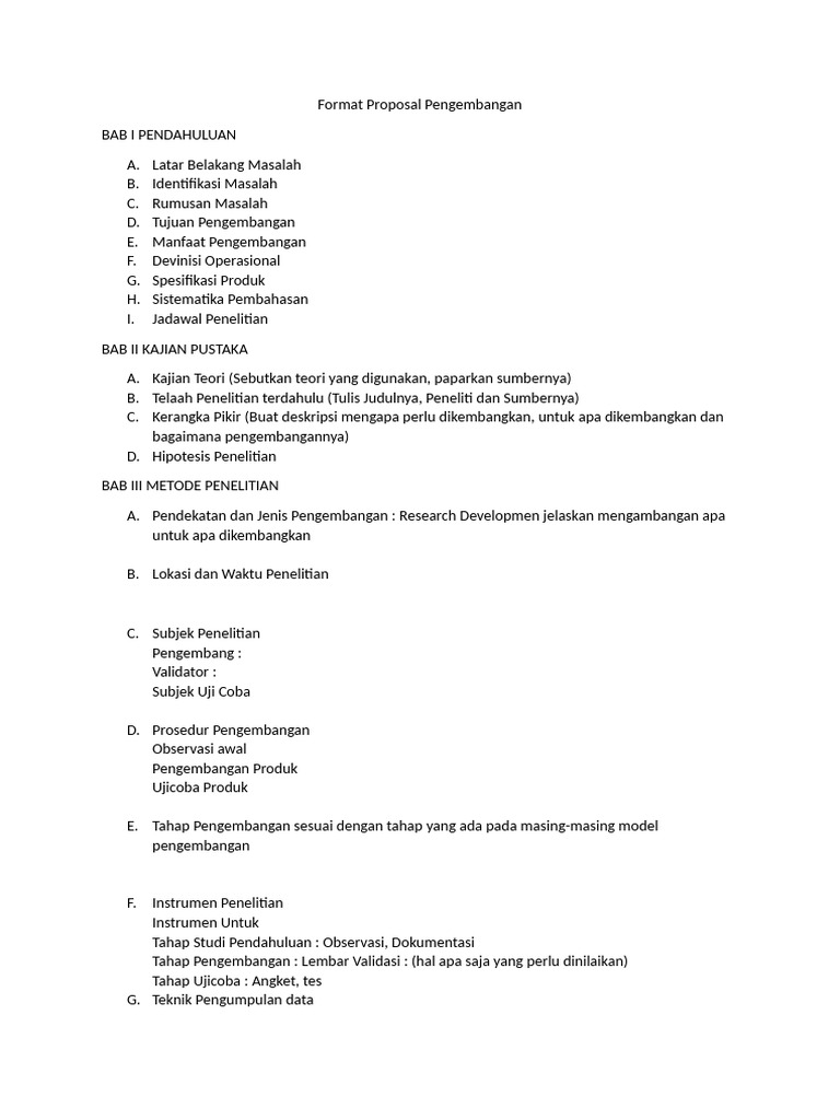 Format Proposal Pengembangan | PDF