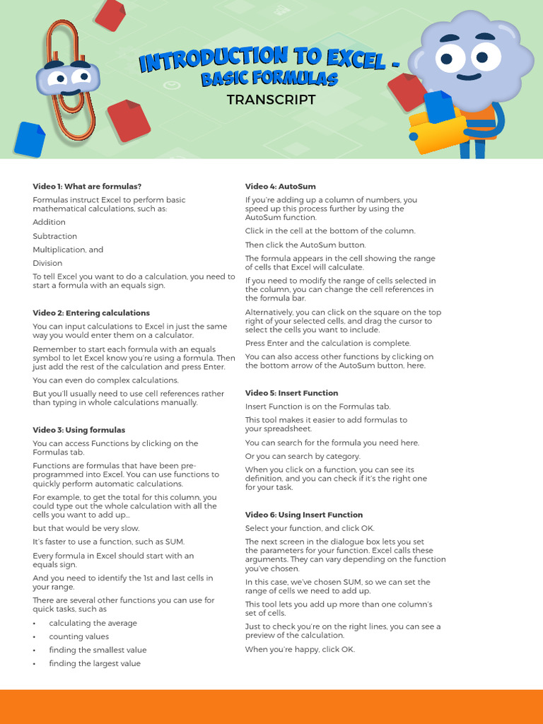 TLMS 00544 - Introduction to Excel - Basic Formulas - IT Essentials ...