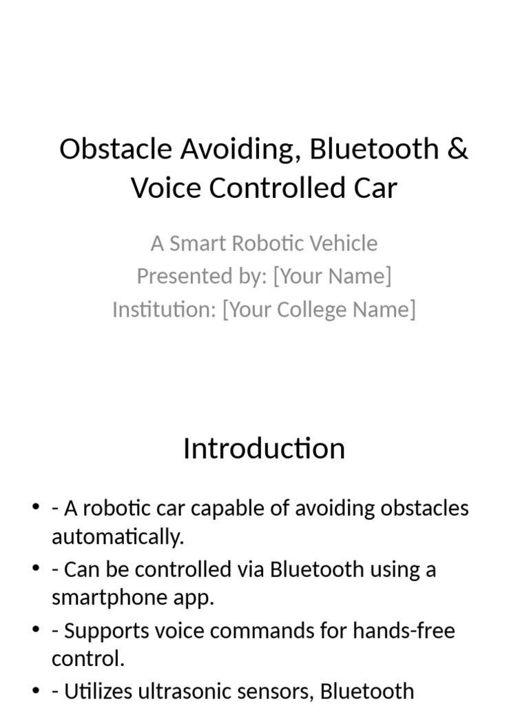 Bluetooth Voice-Controlled Robotic Car | PDF