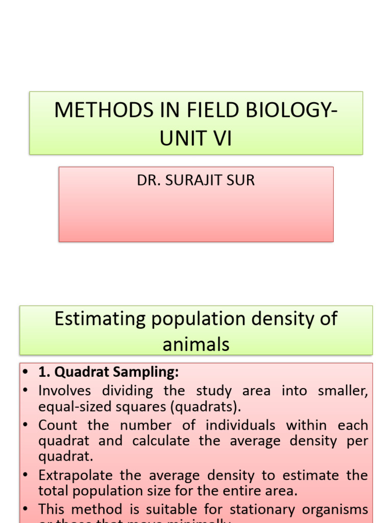 METHODS IN FIELD BIOLOGY-UNIT VI | PDF | Surveying | Lidar