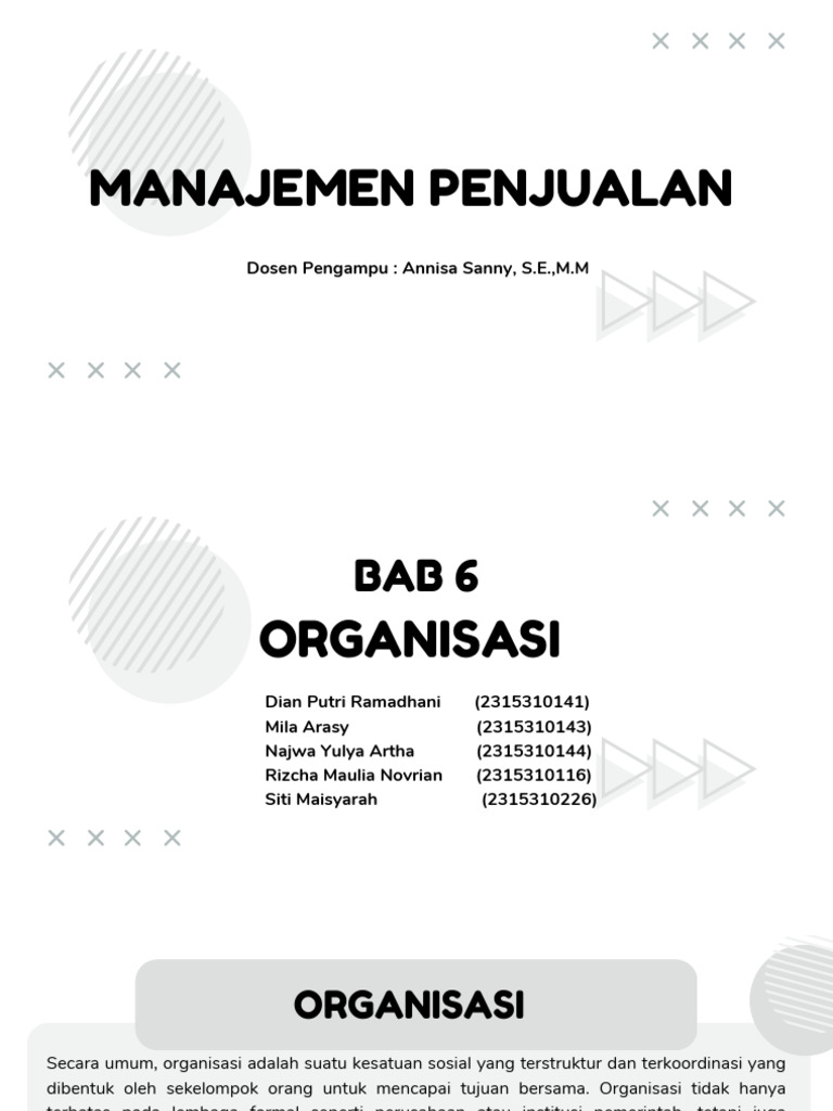 Manajemen Organisasi Penjualan | PDF