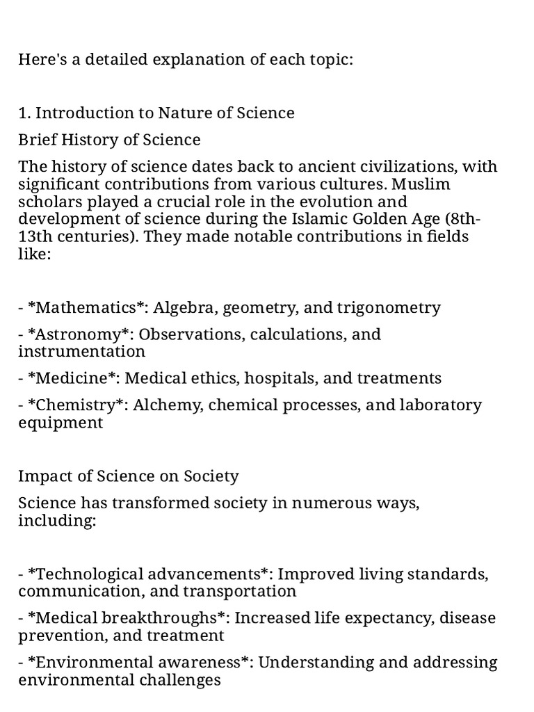 Research Introduction To Natura of Science | PDF | Cell (Biology) | Biology