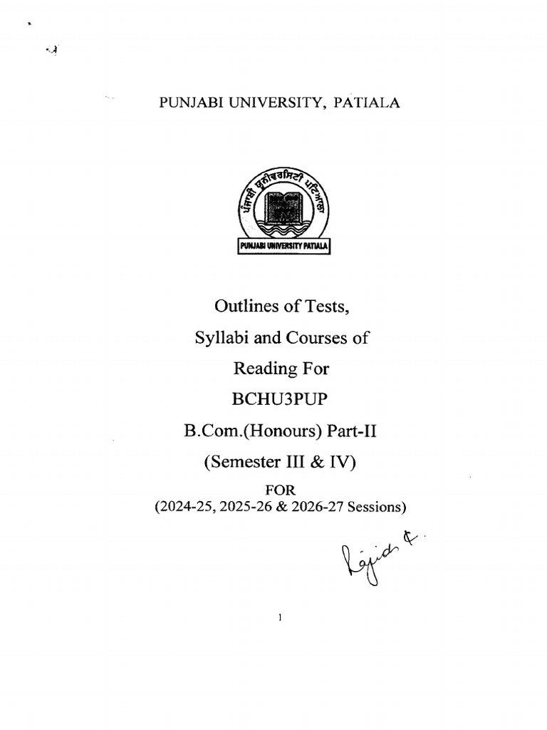 (Hons) Part II (Sem III & IV) 2024-25, 2025-26 & 2026-27 | PDF