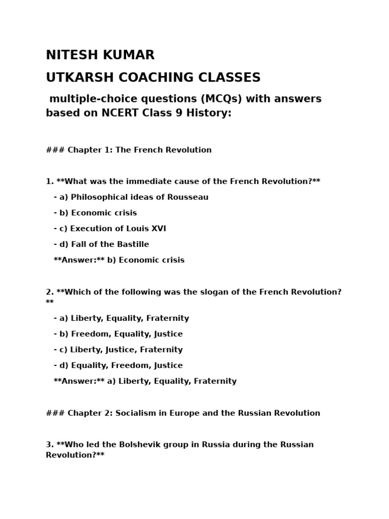 MCQ Class 9 History Top 100 Question | PDF | Agriculture | Pastoralism
