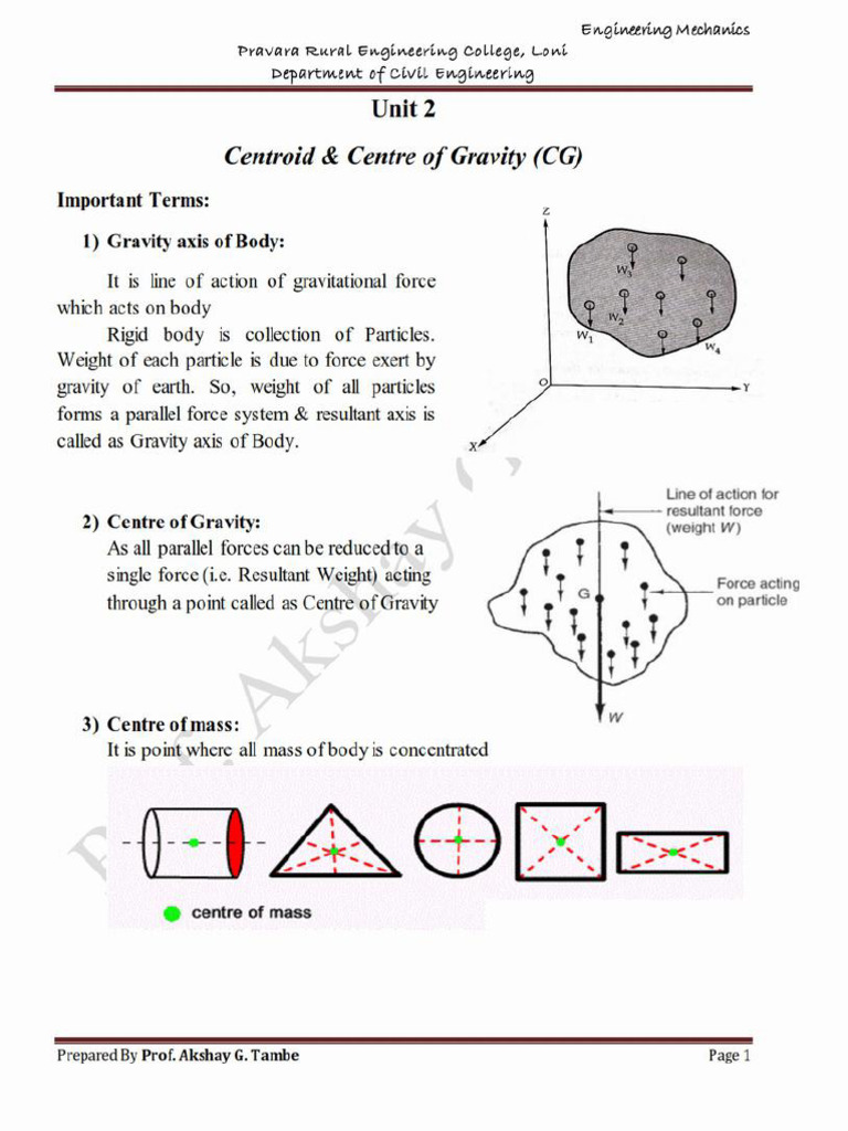 2.1 CG of Areas - Lines | PDF