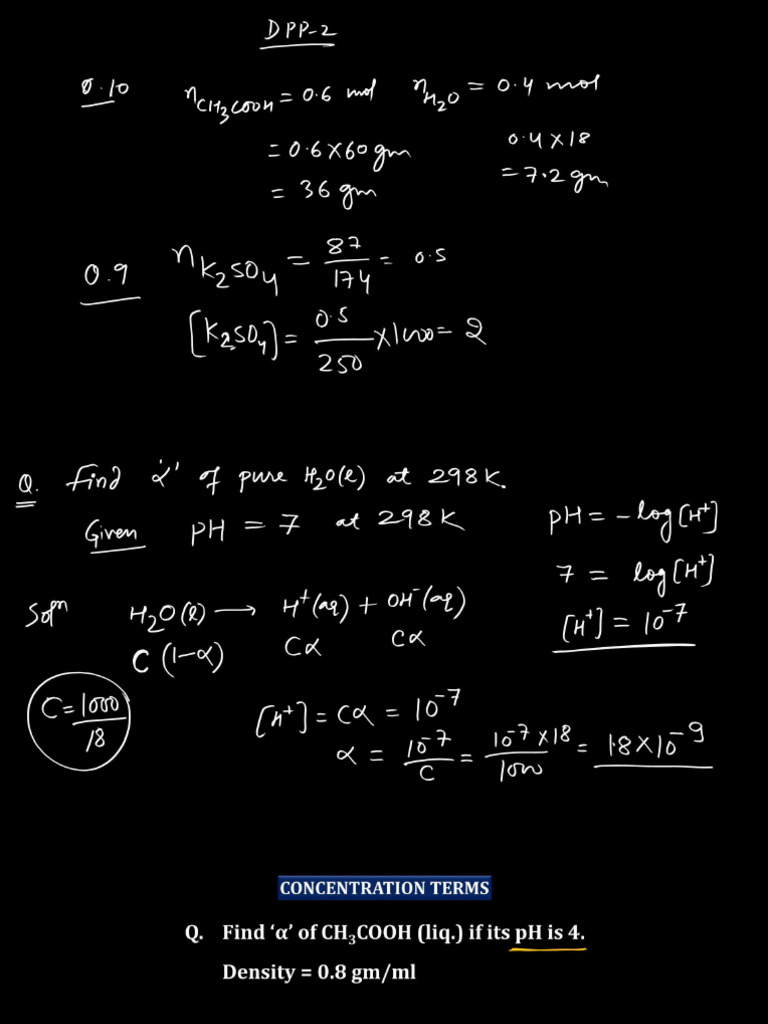 Concentration Terms - L-03 (Class Notes) - Problems Related With Mixing ...