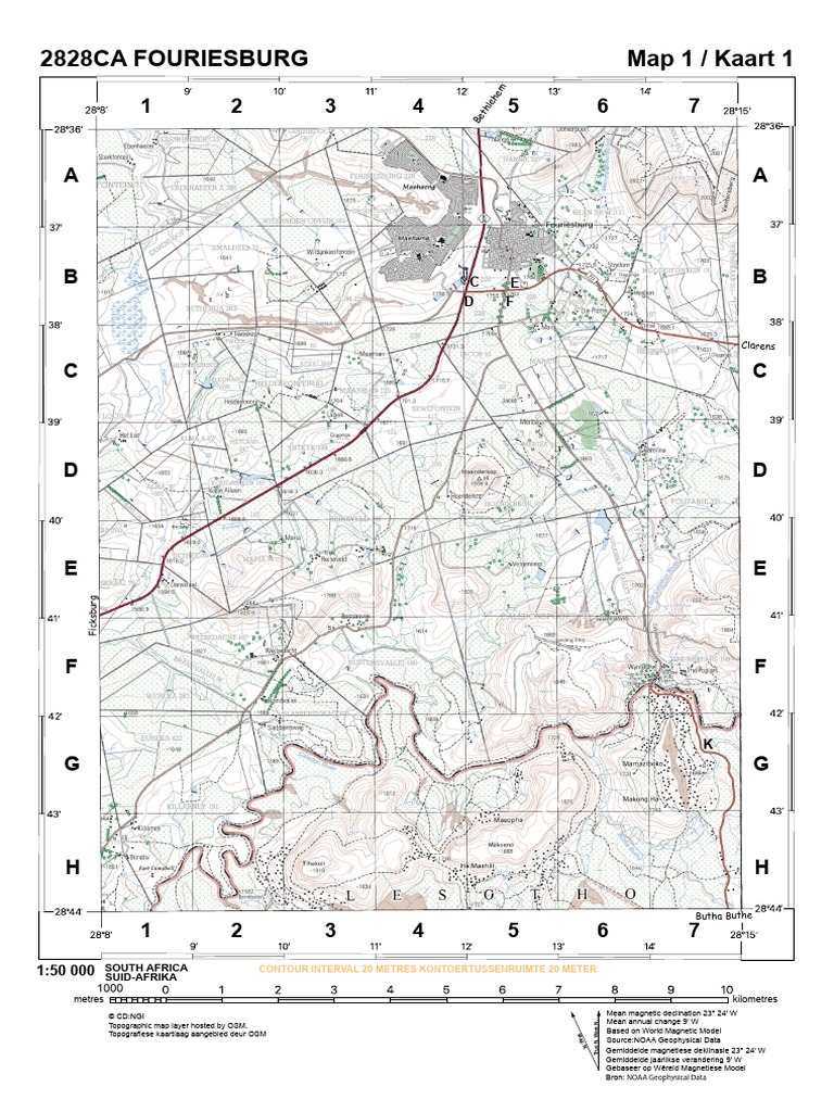 South Africa Topographic Map Guide | PDF | Earth Sciences