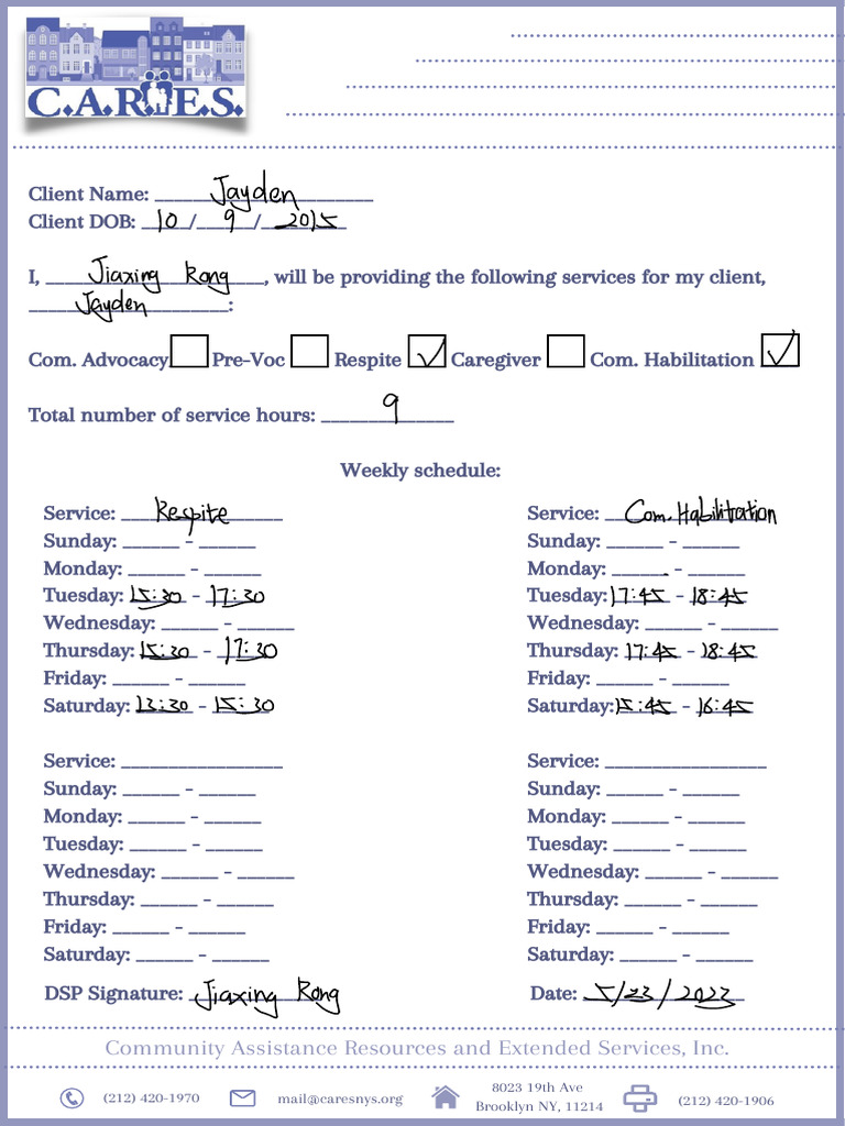 HCBS DSP Assignment Contract | PDF