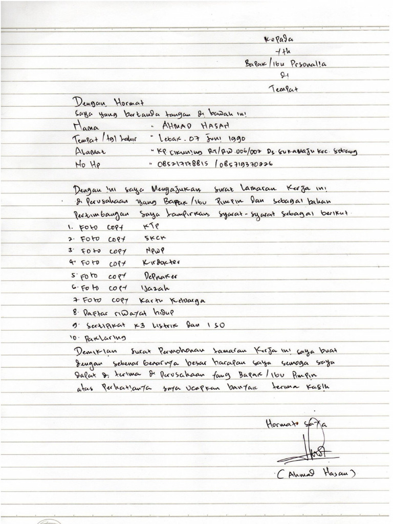 Cv.ahmad Hasan | PDF