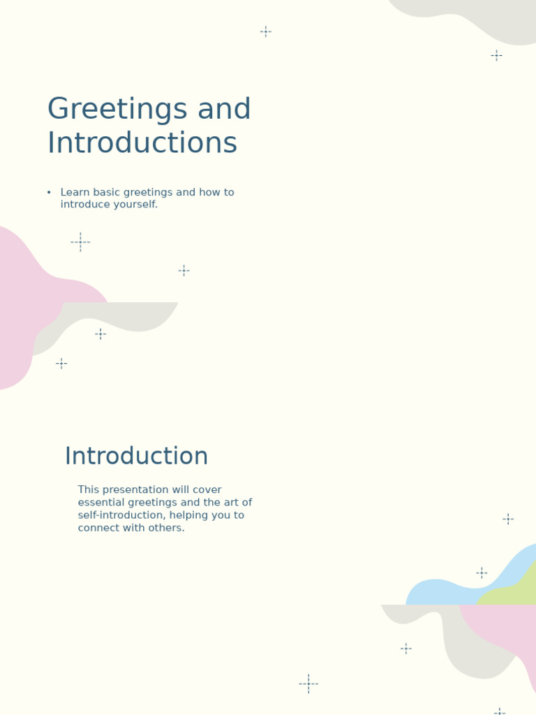 Greetings and Introductions | PDF