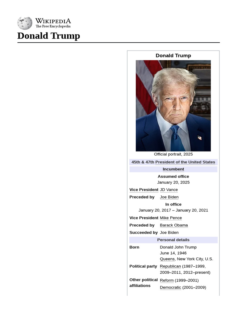 Donald Trump | PDF | Donald Trump | American Government