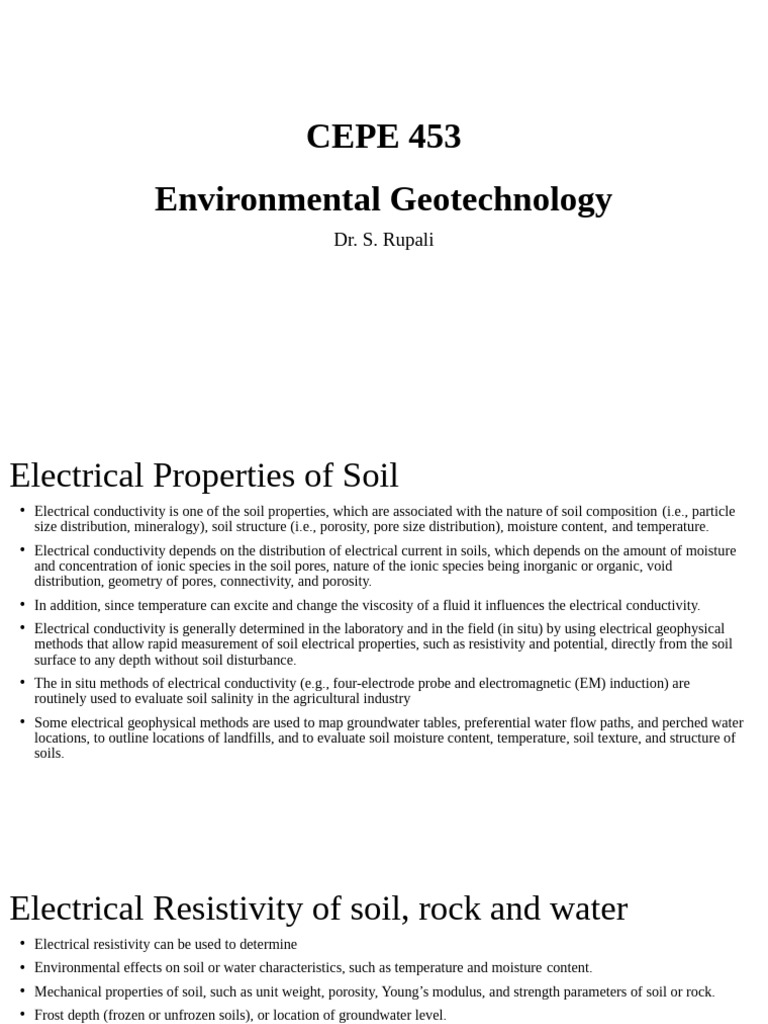 Electrical Properties of Soils | PDF | Porosity | Soil