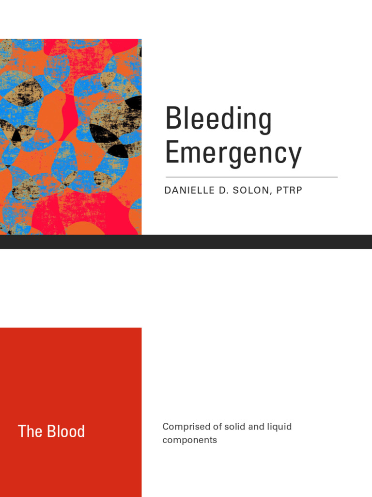 Bleeding Emergencies PDF | PDF | Blood | Bleeding