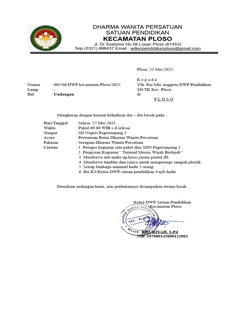 Undangan DWP Mei 2025 | PDF