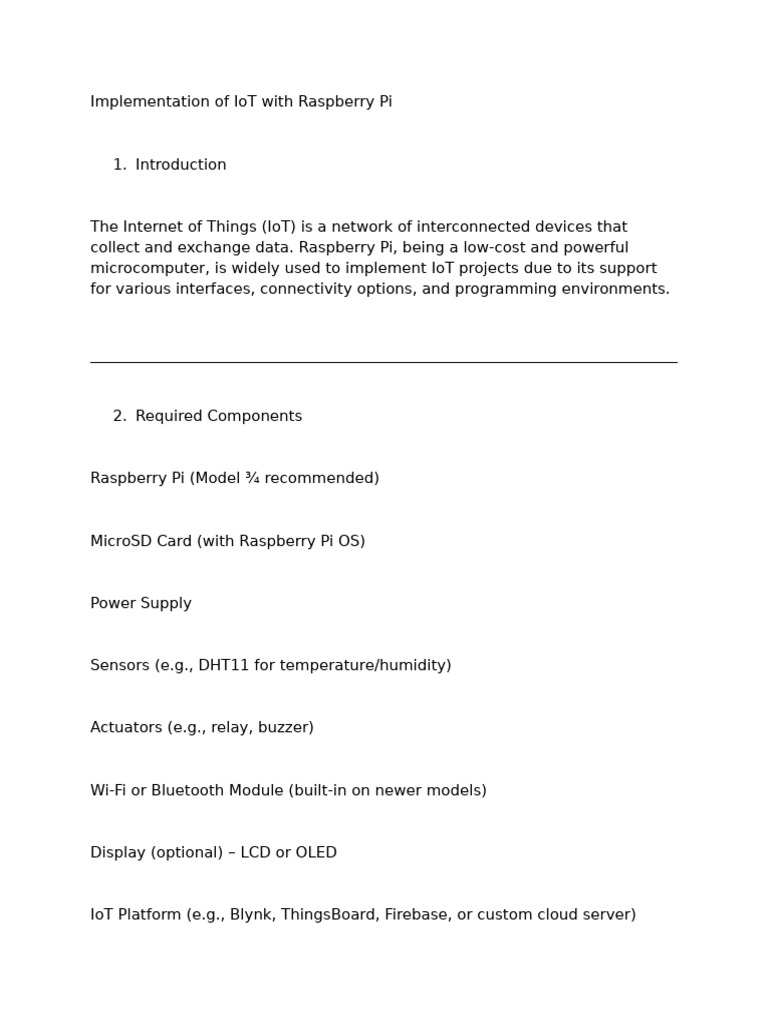 Raspberry Pi Implementation | PDF