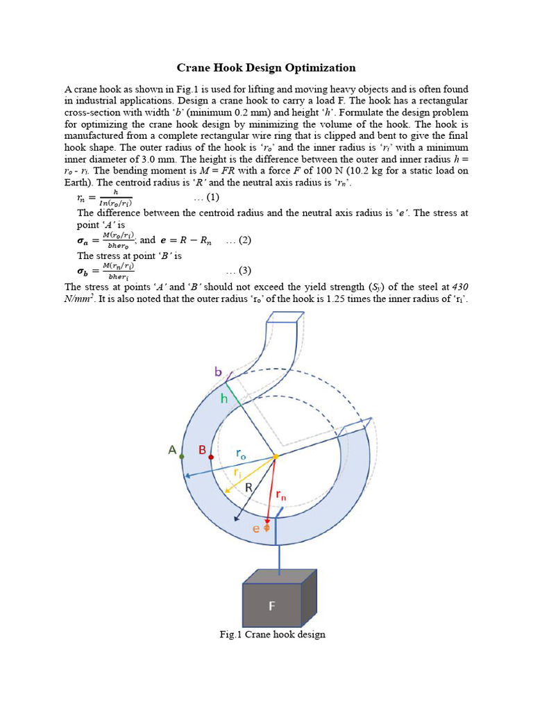 Crane Hook Design Optimization | PDF | Bending | Applied And Interdisciplinary Physics